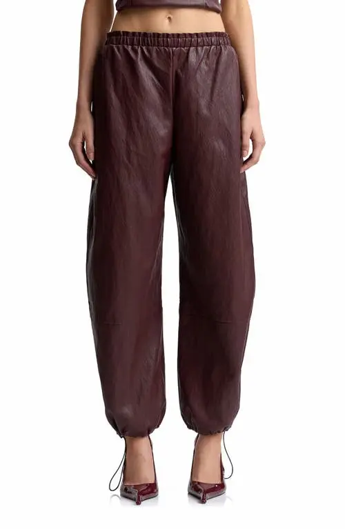 Avec Les Filles Elastic Waist Faux Leather Balloon Pants