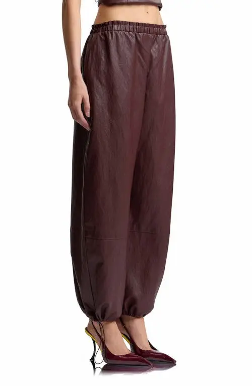 Avec Les Filles Elastic Waist Faux Leather Balloon Pants