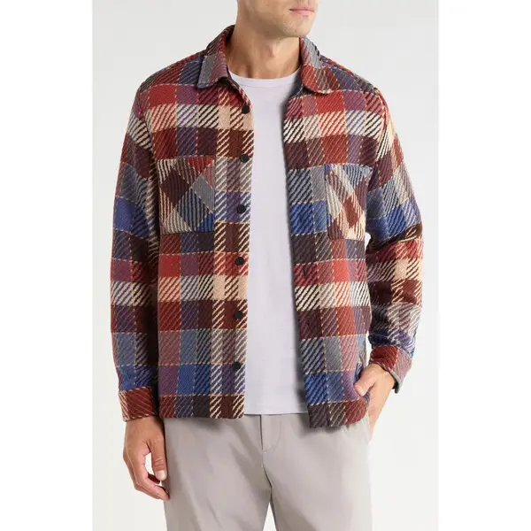 WAX LONDON Whiting Oversize Pike Check Button-up Shirt Jacket - Rust/multi