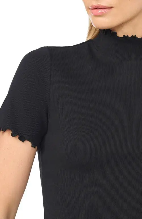 CECE DUPRAZ Lattice Trim Mock Neck T-shirt