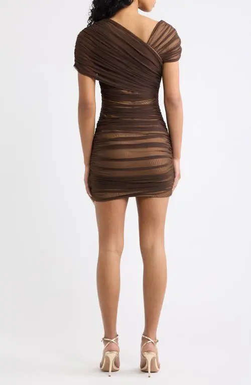 Line & Dot Marceline Mesh Panel Short Sleeve Minidress