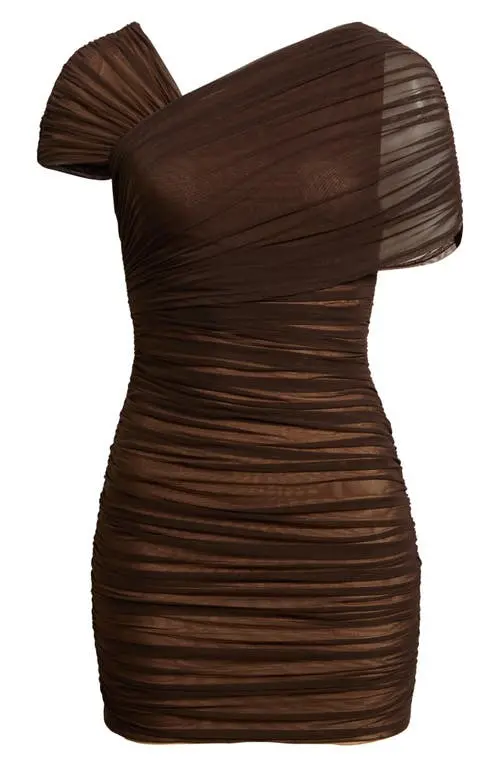 Line & Dot Marceline Mesh Panel Short Sleeve Minidress