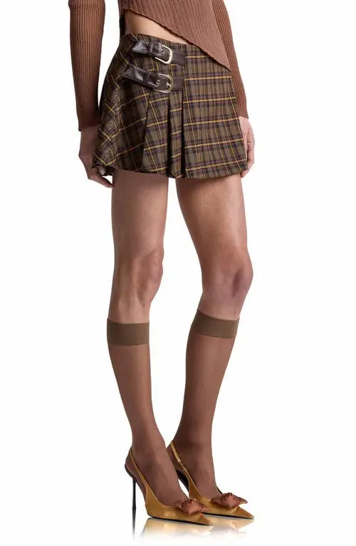 Avec Les Filles Plaid Belted Skort