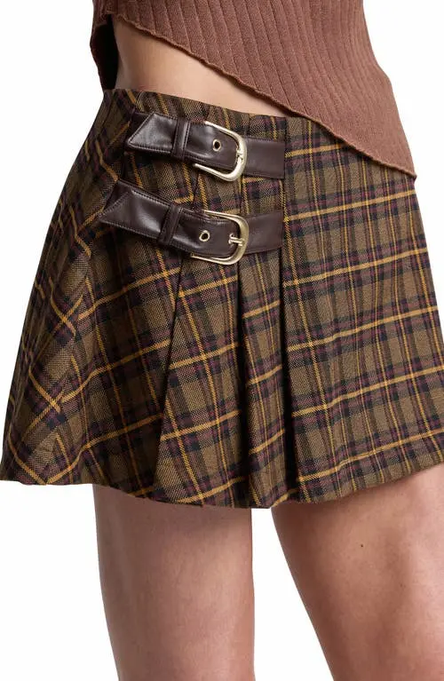 Avec Les Filles Plaid Belted Skort