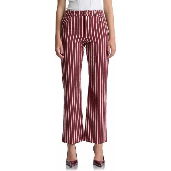 Avec Les Filles Striped High Waist Bootcut Jeans