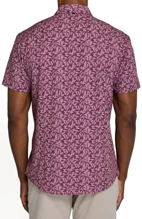 W.R.K Leaf Print Performance Short Sleeve Button-up Shirt