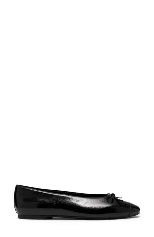 Clarks Befana Bow Leather Flat - Black Leather