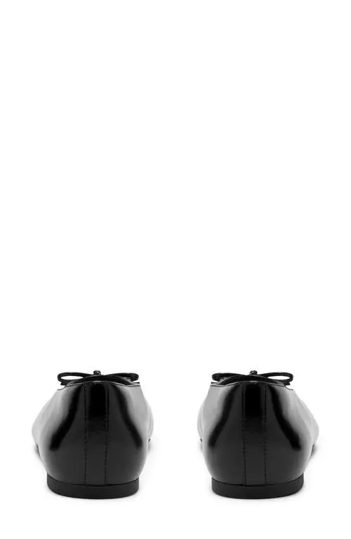 Clarks Befana Bow Leather Flat - Black Leather