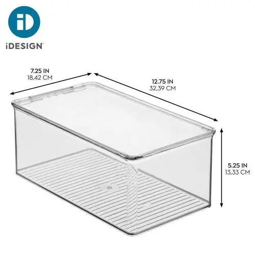 IDESIGN Stackable Shoe Box With Hinged Lid For Wedges, Sandals, Or Flats, Set Of 4