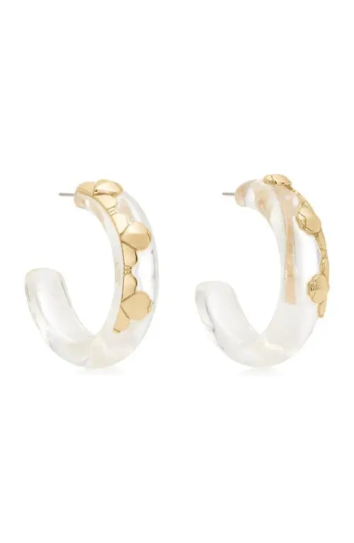 Kate Spade New York Lucite Hoop Earrings - Clear/gold