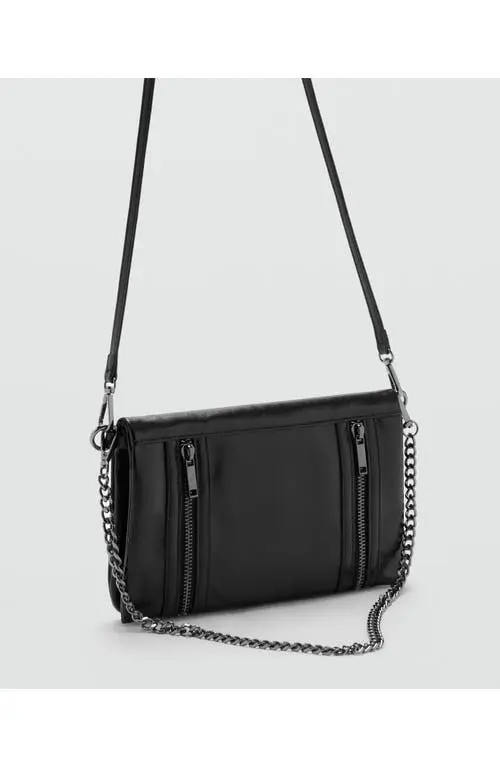 Mango Faux Leather Shoulder Bag