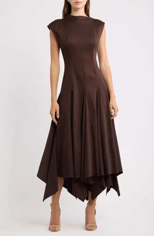 Black Halo Eloidie Asymmetric Maxi Dress - Sable