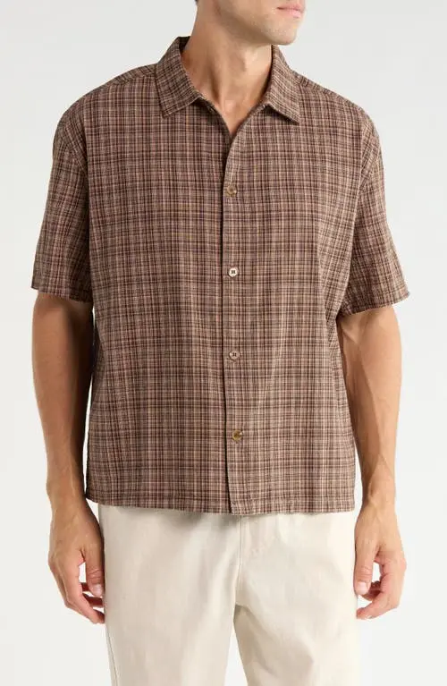 RHYTHM Brady Relaxed Fit Plaid Cotton Button-up Shirt