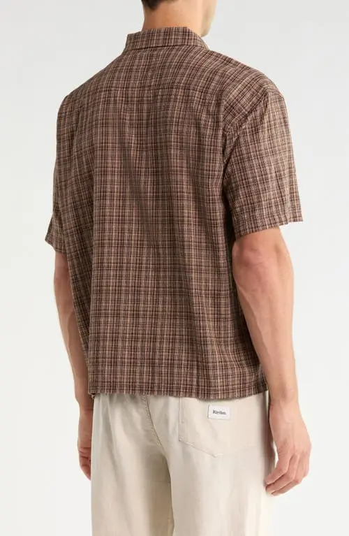 RHYTHM Brady Relaxed Fit Plaid Cotton Button-up Shirt