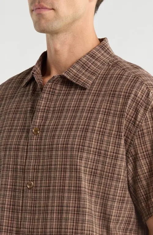 RHYTHM Brady Relaxed Fit Plaid Cotton Button-up Shirt