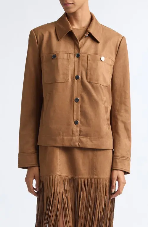 TOCCIN Isalya Faux Suede Button Front Jacket