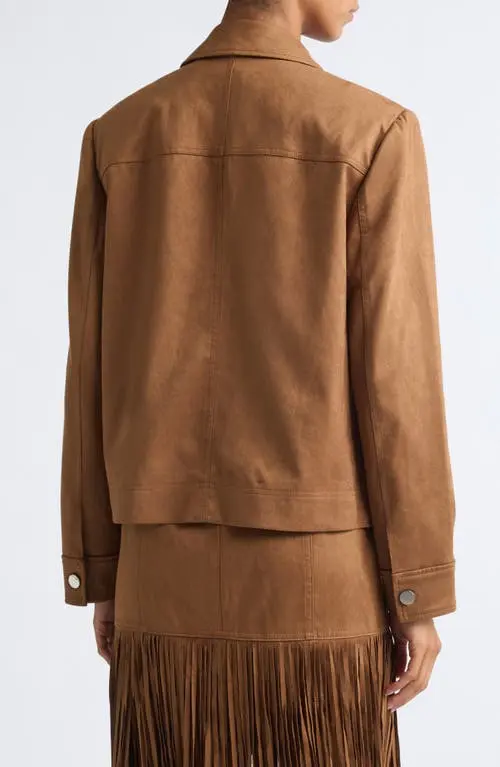 TOCCIN Isalya Faux Suede Button Front Jacket