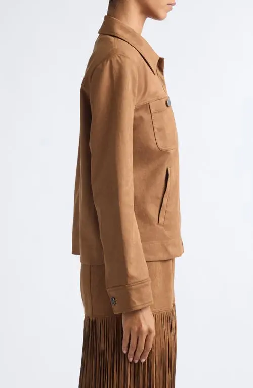 TOCCIN Isalya Faux Suede Button Front Jacket