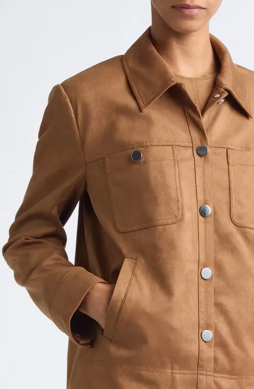 TOCCIN Isalya Faux Suede Button Front Jacket
