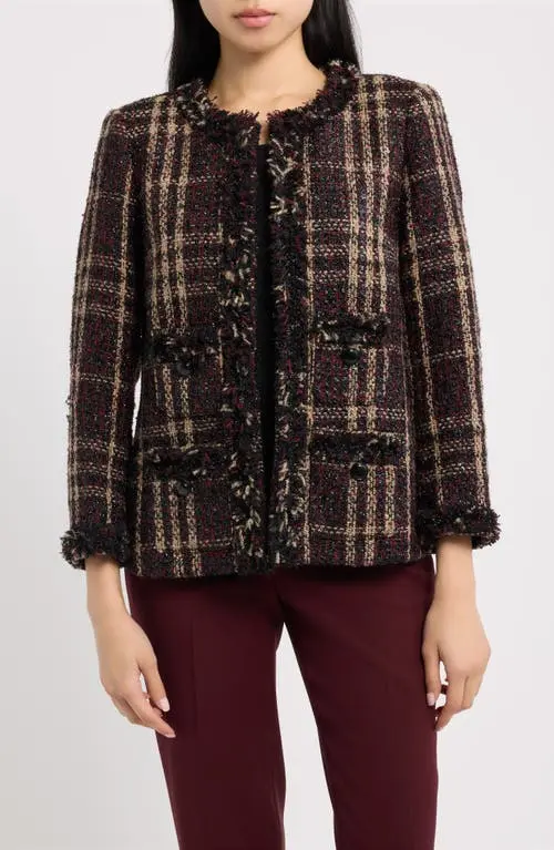 Anne Klein Metallic Tweed Jacket - Barolo Multi