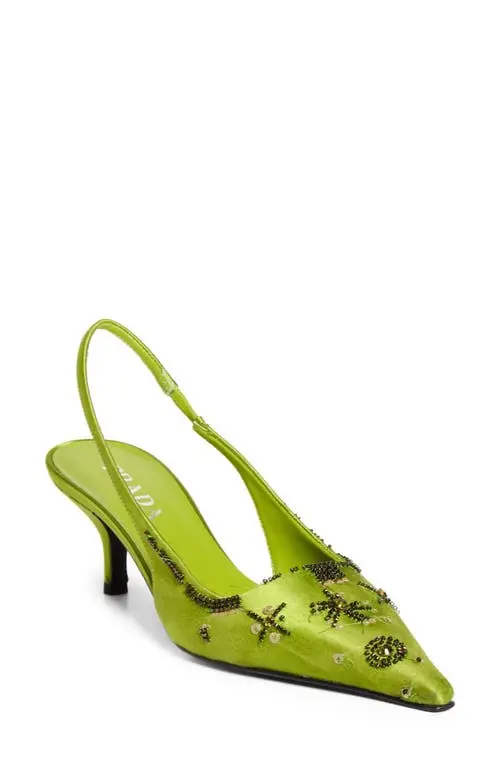 Prada Jewel Runway Slingback Pump - Felce
