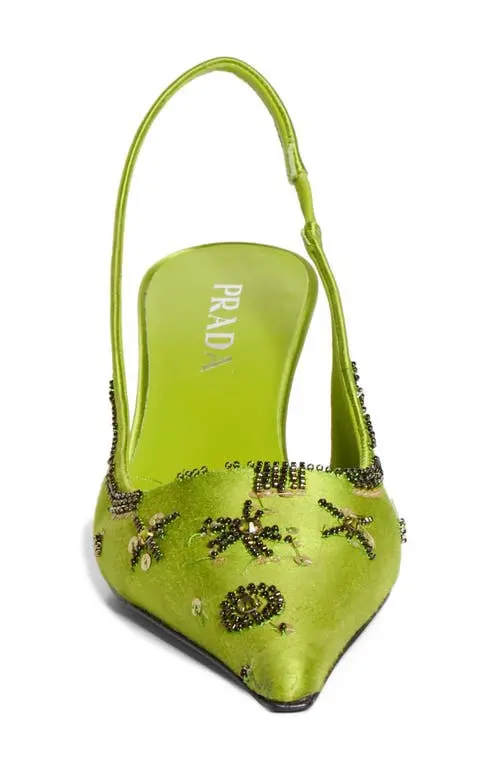 Prada Jewel Runway Slingback Pump