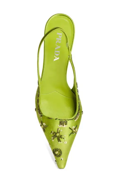 Prada Jewel Runway Slingback Pump