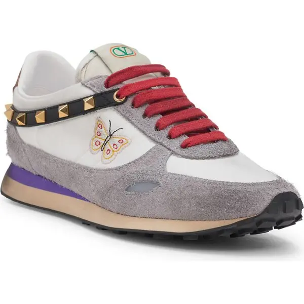 Valentino Garavani Stud Up Butterfly Sneaker - White Multi