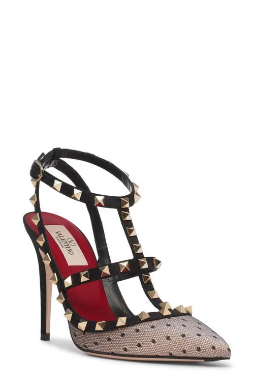 Valentino Garavani Rockstud Tulle Mesh Pump