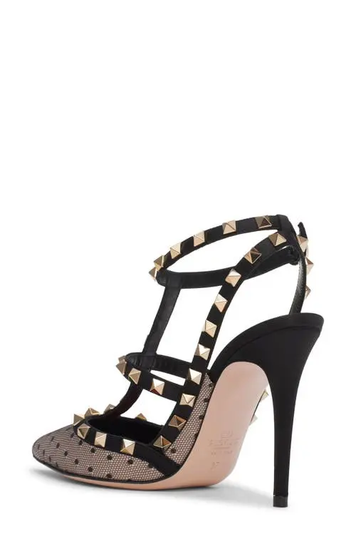 Valentino Garavani Rockstud Tulle Mesh Pump