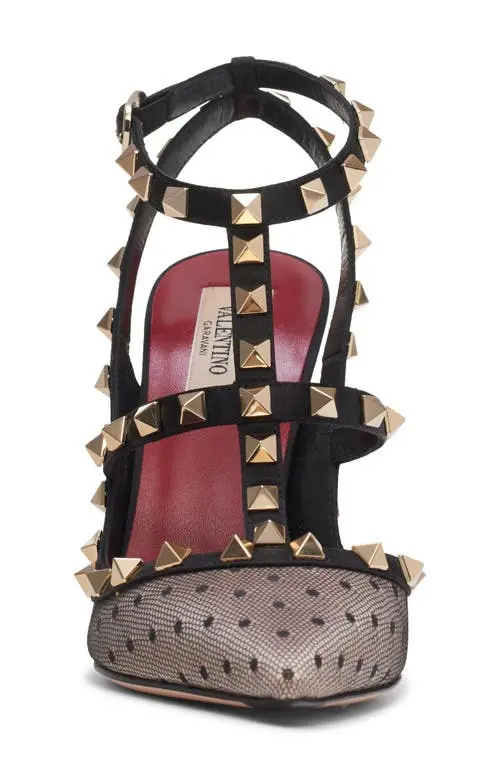 Valentino Garavani Rockstud Tulle Mesh Pump