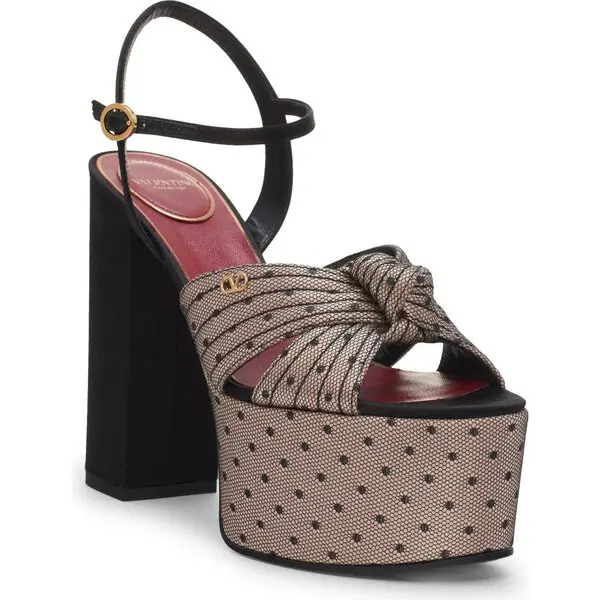 Valentino Garavani Crasher Platform Sandal - Beige/black