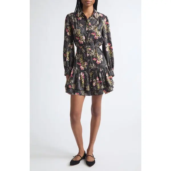 Cinq À Sept Emilienne Embellished Floral Mini Dress