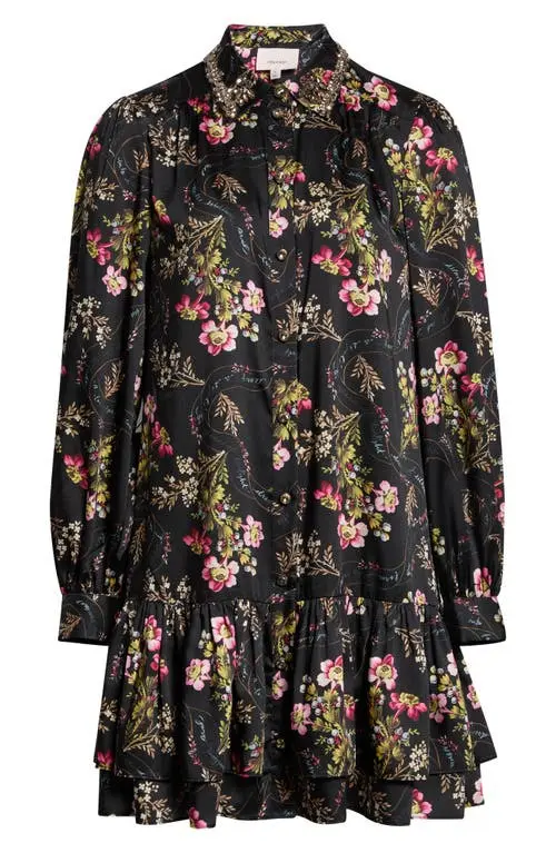 Cinq À Sept Emilienne Embellished Floral Mini Dress