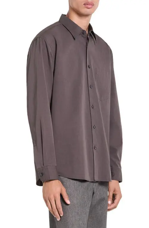 Theory Weekend Solid Cotton Blend Button-up Shirt