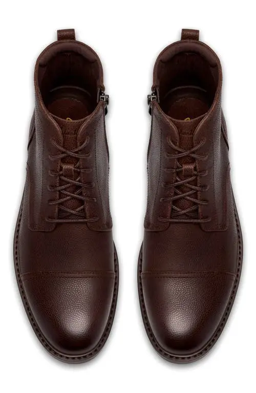 Clarks Aldwin Leather Cap Toe Boot - Brown Leather