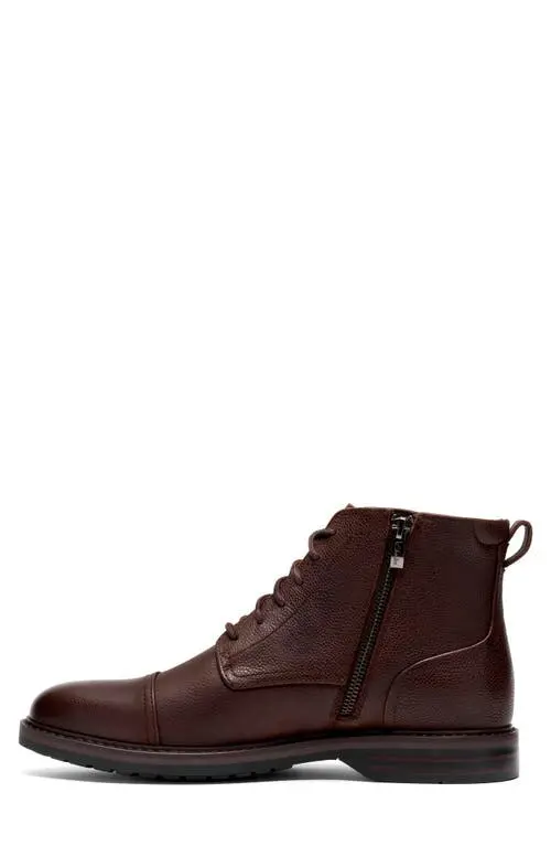 Clarks Aldwin Leather Cap Toe Boot - Brown Leather