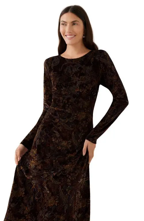 Karen Kane Velvet Burnout Midi Dress