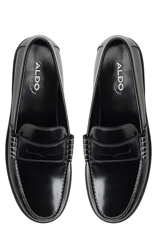 Aldo Emil Leather Penny Loafer - Black