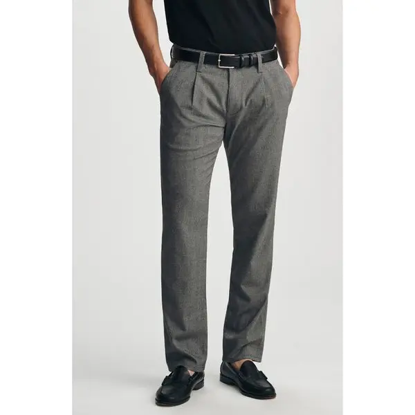 MAVI Will Pleated Straight Leg Pants - Grey Fancy