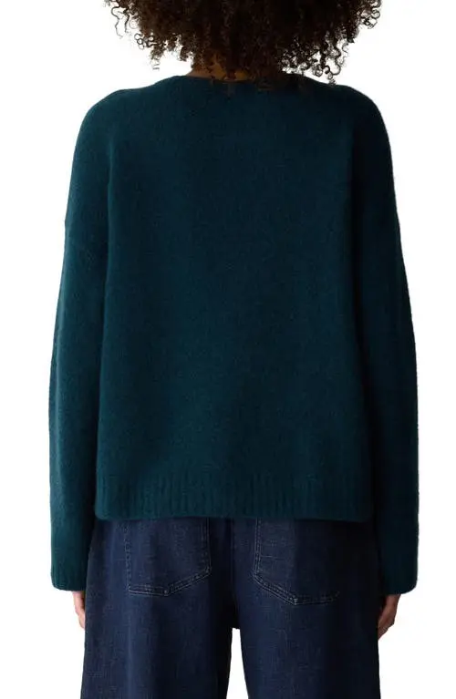 Eileen Fisher Cashmere Blend Crewneck Sweater With Silk - Sailor Blue