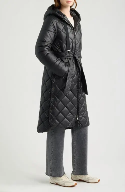 Love Token Malik Quilted Puffer Coat - Black