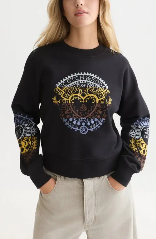 Scotch & Soda Embroidered Relaxed Fit Sweatshirt