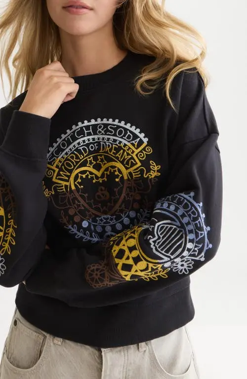 Scotch & Soda Embroidered Relaxed Fit Sweatshirt