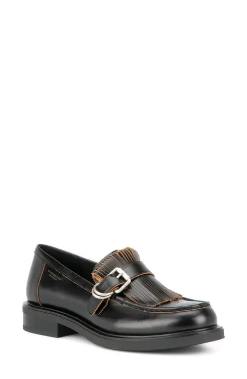 VAGABOND SHOEMAKERS Freya Fringe Leather Loafer - Black