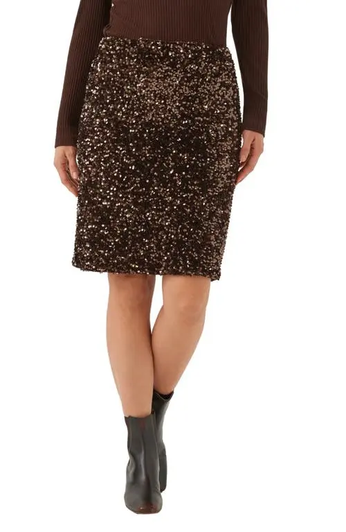 Karen Kane Sequin Velvet Pencil Skirt