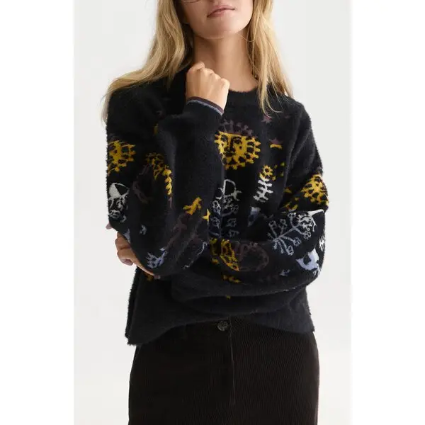 Scotch & Soda Jacquard Boxy Fit Sweater