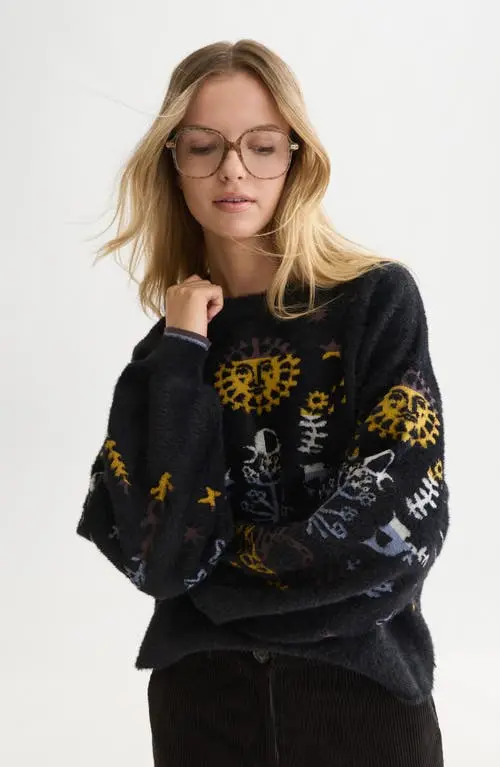 Scotch & Soda Jacquard Boxy Fit Sweater