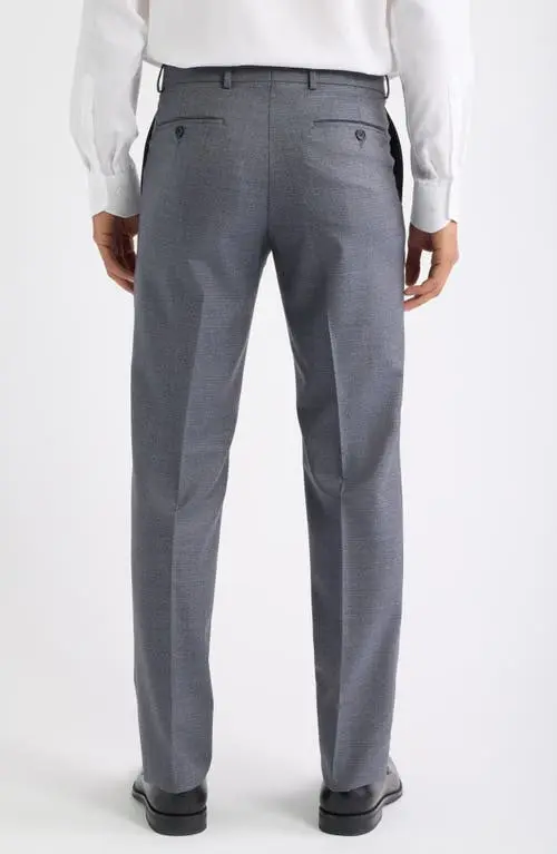 Berle Flat Front Serge Wool Dress Pants - Blue Mix