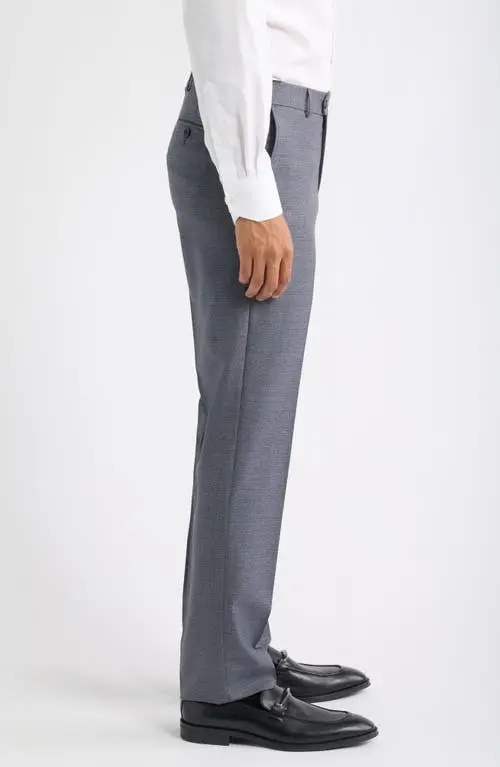 Berle Flat Front Serge Wool Dress Pants - Blue Mix
